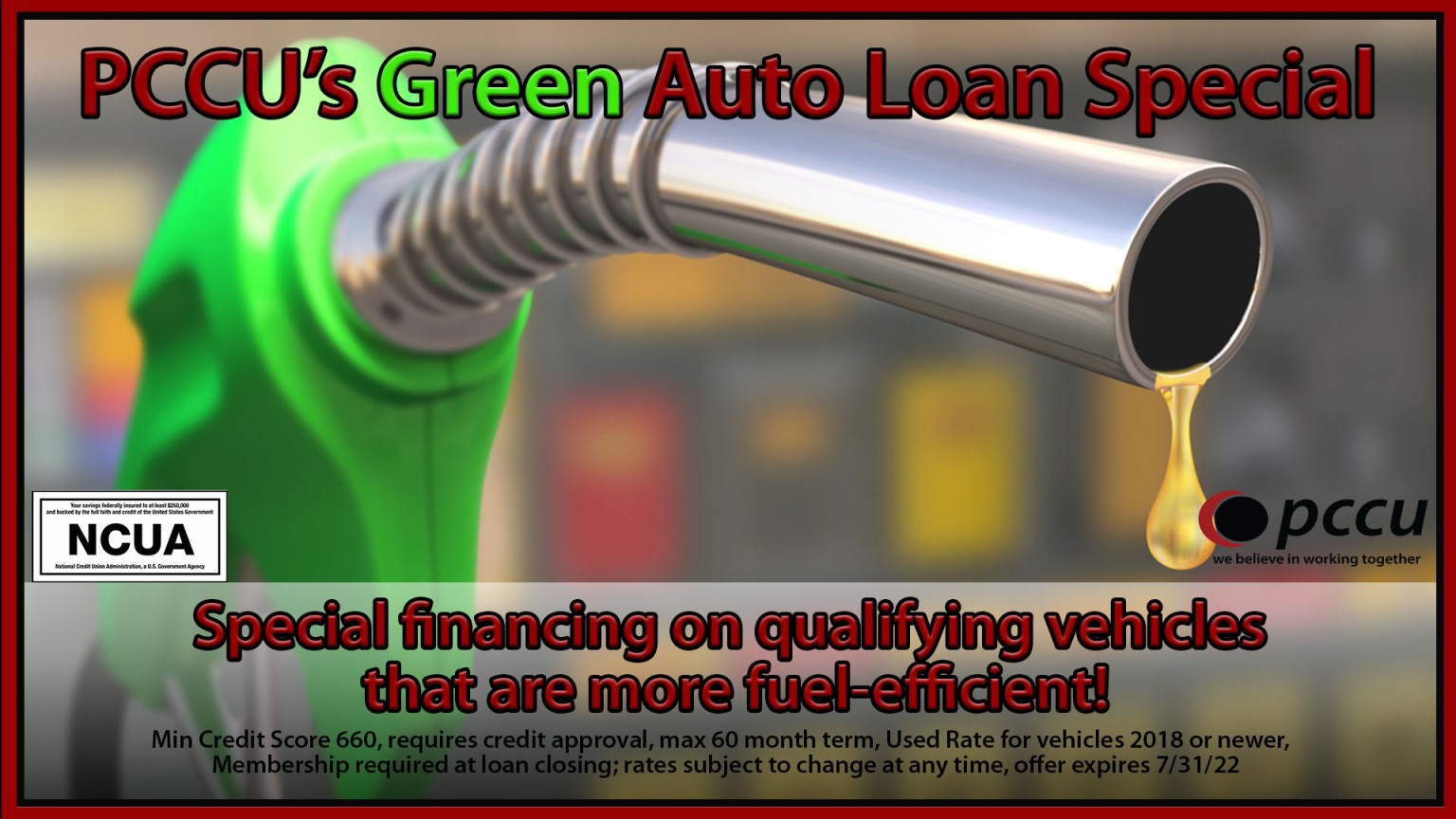 PCCU’s Green Auto Loan Special | Perfect Circle Credit Union